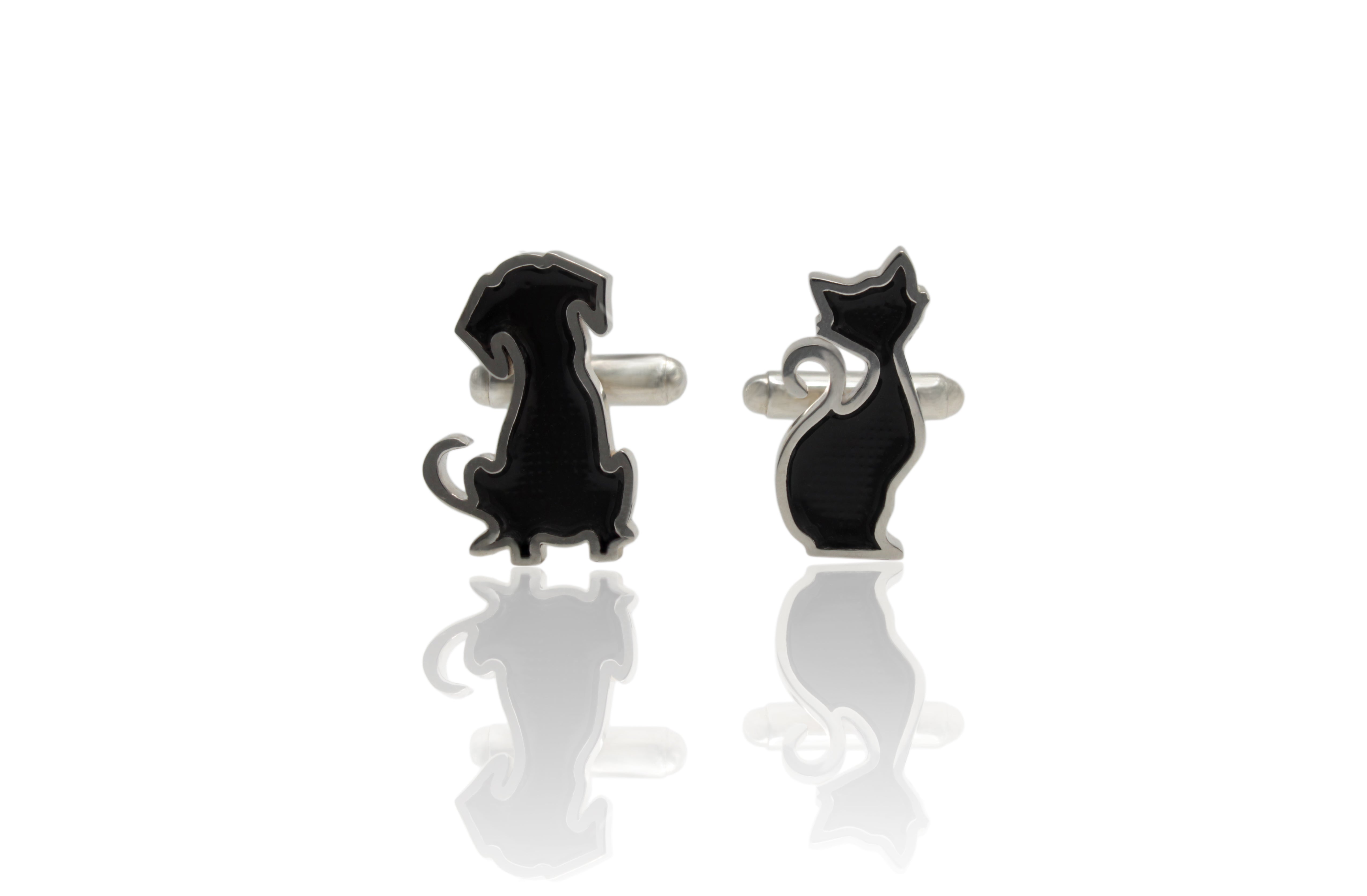 Handmade Sterling Silver Dog and Cat Silhouette Cufflinks – Studio1098